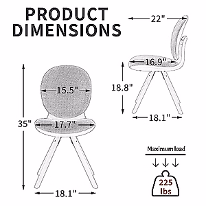 LOVSPATIO Modern Dining Chairs Set of 2, Velvet Shell Upholstered Vanity Chairs with Round seat & Wood Legs for Dining Room, Kitchen, Living Room (White)