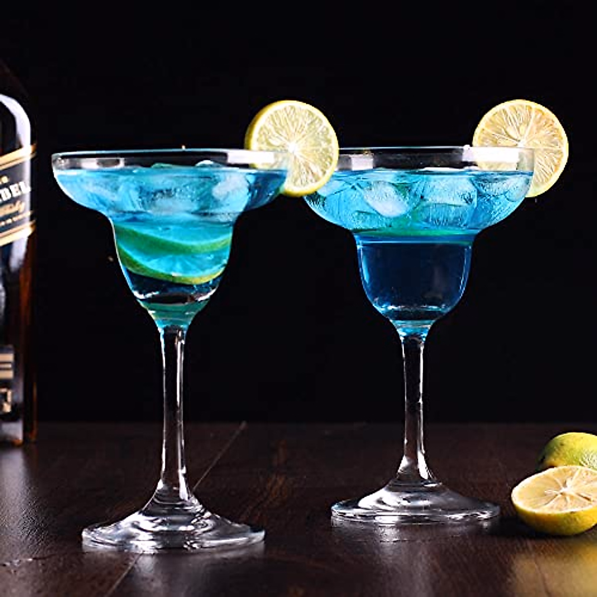 JEKOSEN Crystal Margarita Cocktail Glasses 9 Ounce Set of 4 Premium Strong Lead-Free Clear Party Drinking Glasses