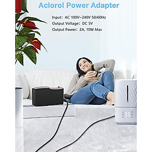 Aclorol 5V 2A Power Supply Adapter 100-240V AC to DC 5Volt 10W 2A 1A Universal Power Charger Converter Transformer 5.5X 2.5mm for WS2812B 5V LED Pixel Strip Lights Security System Router CCTV (5 pack)