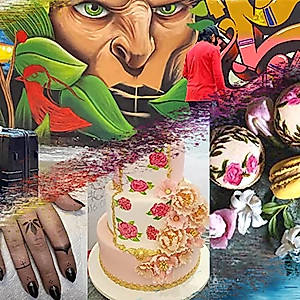 Airbrush-Kit Rechargeable Cordless Airbrush Compressor - Auto Handheld Airbrush Gun, Airbrush Set Portable Wireless Air Brush for Barber, Nail Art, Cake Decor, Makeup, Model Painting (Black)