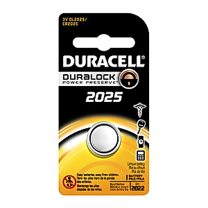 Duracell DL2025BPK Lithium Coin Battery, 2025 Size, 3V, 160 mAh Capacity (Case of 6)