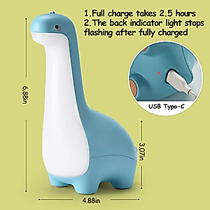 ligitive Dinosaur Night Light for Kids, Rechargeable Dino Lamp with Cute Shape Room Decor,Portable Bedside Bed lamp for Kids Room, Bedroom, Living Room, Desk Decorations,Birthday Gifts (Green)