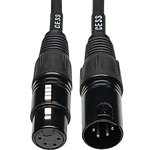 CESS-193-6fx1 Balance 4-Pin XLR Male to 4-Pin XLR Female Extension Cable, Headphone Audio Extension Cable (6 Feet, 1-Pack)
