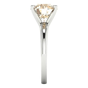 Clara Pucci 2.50ct Round Cut Solitaire Genuine Natural Morganite Wedding Bridal Designer Anniversary Engagement Ring 14k White Gold