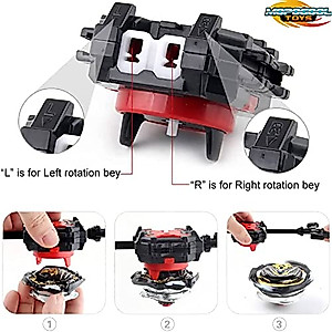 MECHGYRO Burst Launcher LR Play Blade Blade Toy Set Metal Fusion Gyros B-186 DB #01 ROAR BAHAMUT God Bey Battling Top Toys Left Right Launcher Handle Grip Evolution Blades Game Set Gift for Boys 8-12+