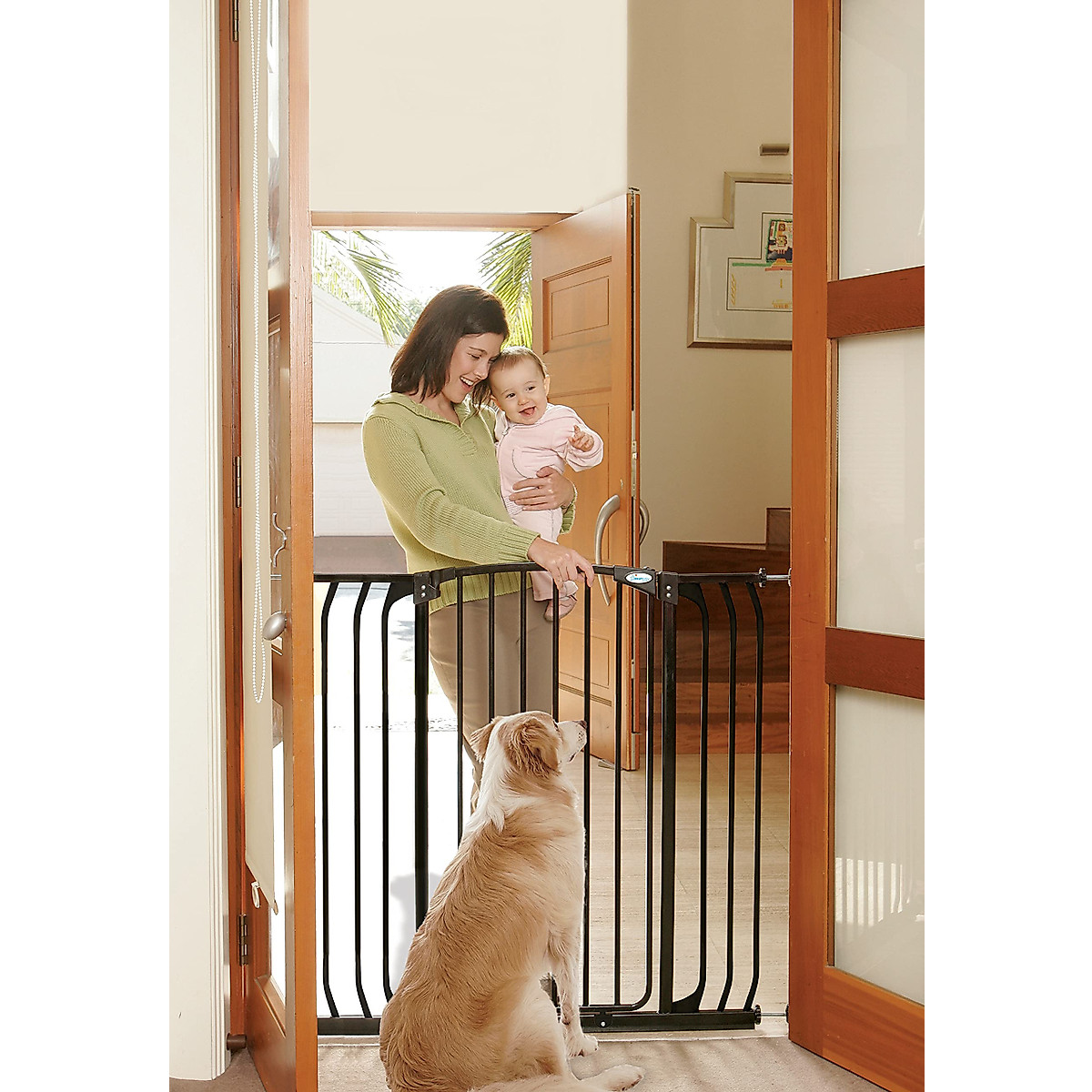 Dreambaby Chelsea Extra-Tall Auto-Close Security Baby Safety Gate-Black-with Extensions, Black, 28-42.5"