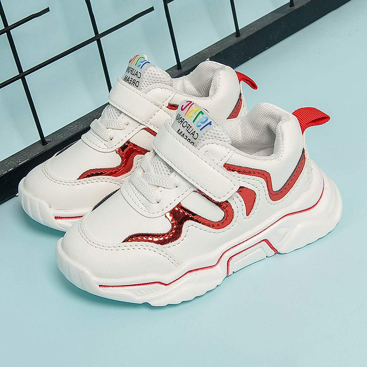 Jchen Little Kids Casual Athletic Shoes,Kids Baby Girls Boys Sparkly Patchwork Sports Shoes Mesh Lightweight Running Sneakers