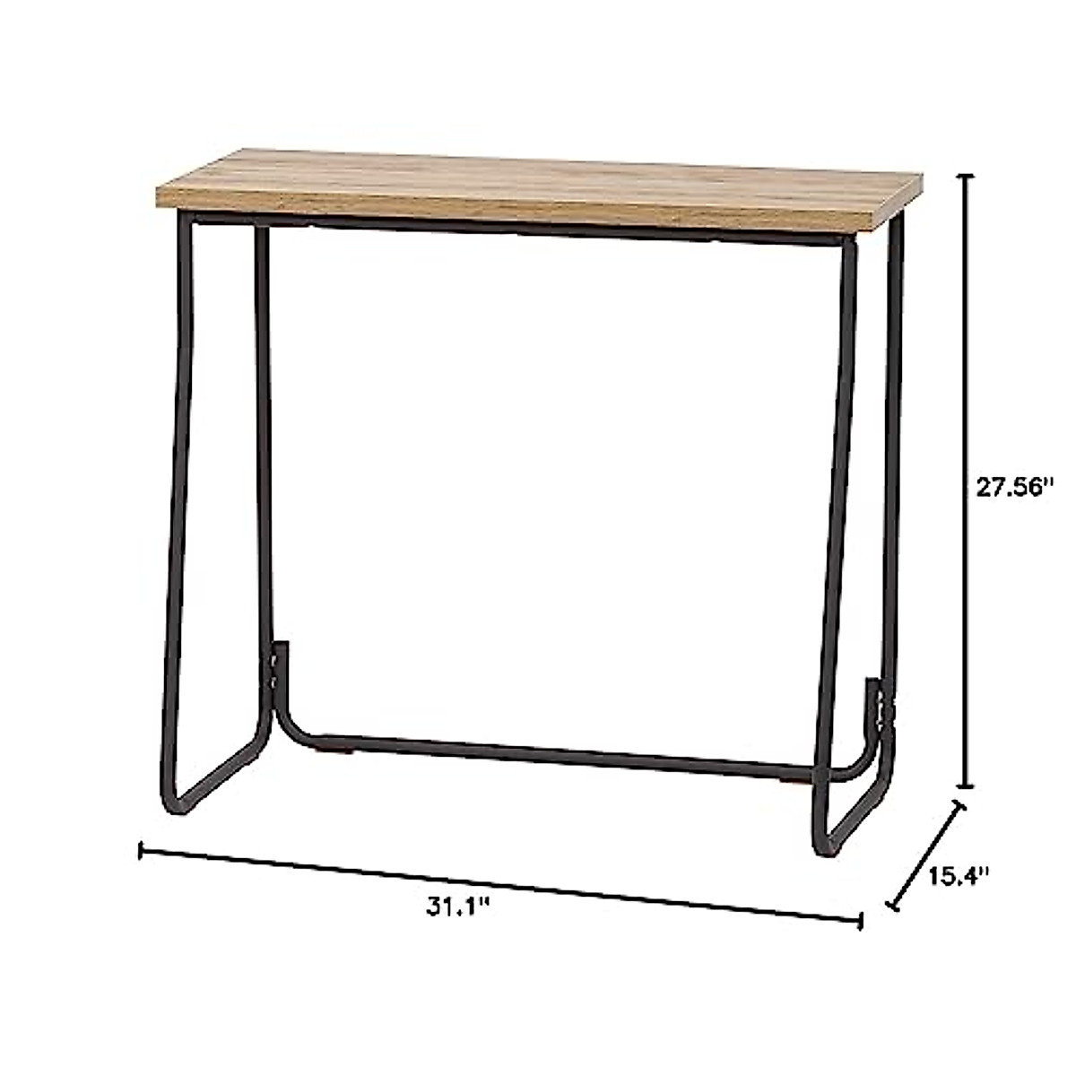 IRIS USA Modern Computer Office Desk Table with Matte Black Steel Frame, Wood
