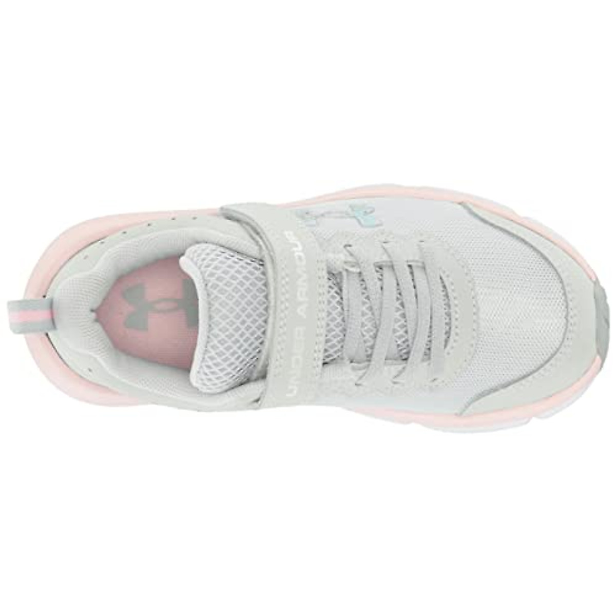 Under Armour Girls' Pre School Assert 10 Alternate Closure, (100) Halo Gray/Pink Sugar/Iridescent, 2, US