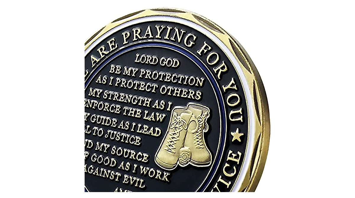 Police Officer Challenge Coin with Saint Michael Prayer - Perfect Gift