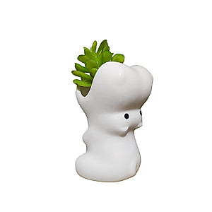 Cuteforyou Cute 5 Inch Tall Cartoon Animal Hippo Shaped Ceramic Succulent Cactus Flower Plant Pot Planter - Plant Not Included
