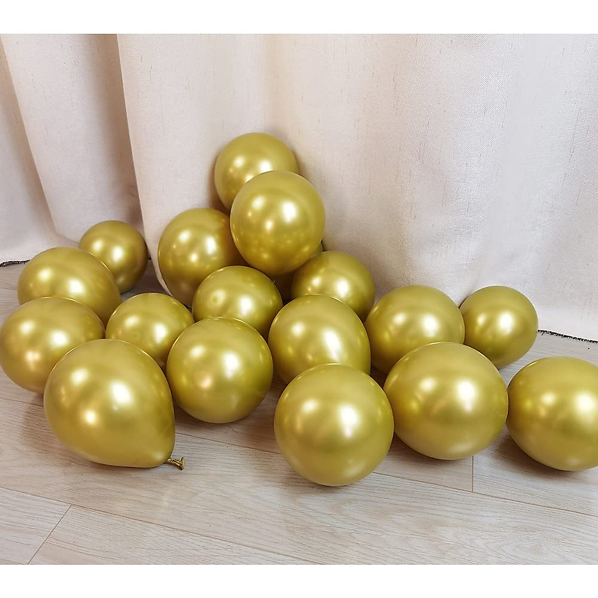 Metallic Gold Balloons for Party 100 pcs 5 inch Thick Latex Chrome balloons for Birthday Wedding Engagement Anniversary Christmas Festival Picnic or any Friends & Family Party Decorations