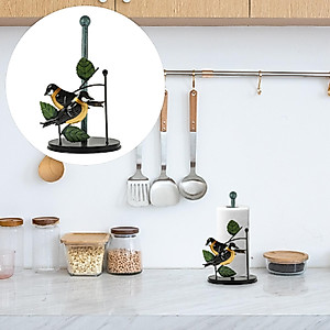 Zerodeko Birds Paper Towel Holder Metal Farmhouse Towel Stand Roll Towel Rack Countertop Napkin Dispenser for Home Living Room Kitchen Decor