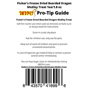 Fluker's Bearded Dragon Medley Treat Food 1.8oz - Includes Attached DBDPet Pro-Tip Guide