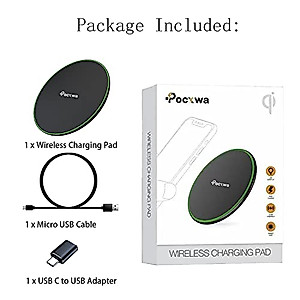 Pocxwa Wireless Charger for Samsung Galaxy S23 S22 S21 S10 Plus S10E S9 S9+ S8 S8+ S7 S6 Edge, Fast Wireless Charging Pad Compatible with Samsung Galaxy Note 20 10 9 8, 10W Max Cargador Inalambrico