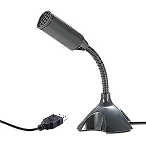 Mini USB Microphone for Desktop Computer and Laptop,Portable USB Condenser Mic With Adjustable Stand,Compatible with PC/Mac,Plug & Play,Ideal for Meeting,Online Class,Games,Remote work(Black)