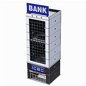 EatingBiting N Scale 1/150 1/144 Outland Sand Table Modern Bank Skyscraper Building Model Realism Scene for DIY Sand Table Garden Micro Landscape Ornaments Decor Supply Player Spray Painting