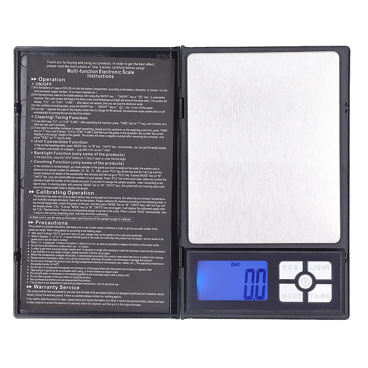 Digital Pocket Gram Scales 2000g / 0.1g Micro Mini High Precision Food Herb Scale Jewelry Scale Weigh Gram Scale Gram Portable and Oz,Small Food/Jewelry Scale Black (Batteries Included)