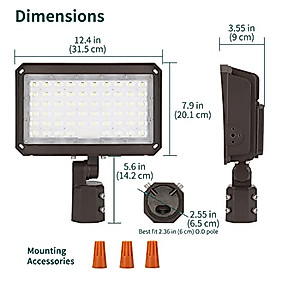 kadision 150W LED Parking Lot Lights Outdoor LED Pole Light, 19500lm 5000K 100-277V IP65, Adjustable Slip Fitter LED Flood Light with Dusk to Dawn Photocell, ETL Listed
