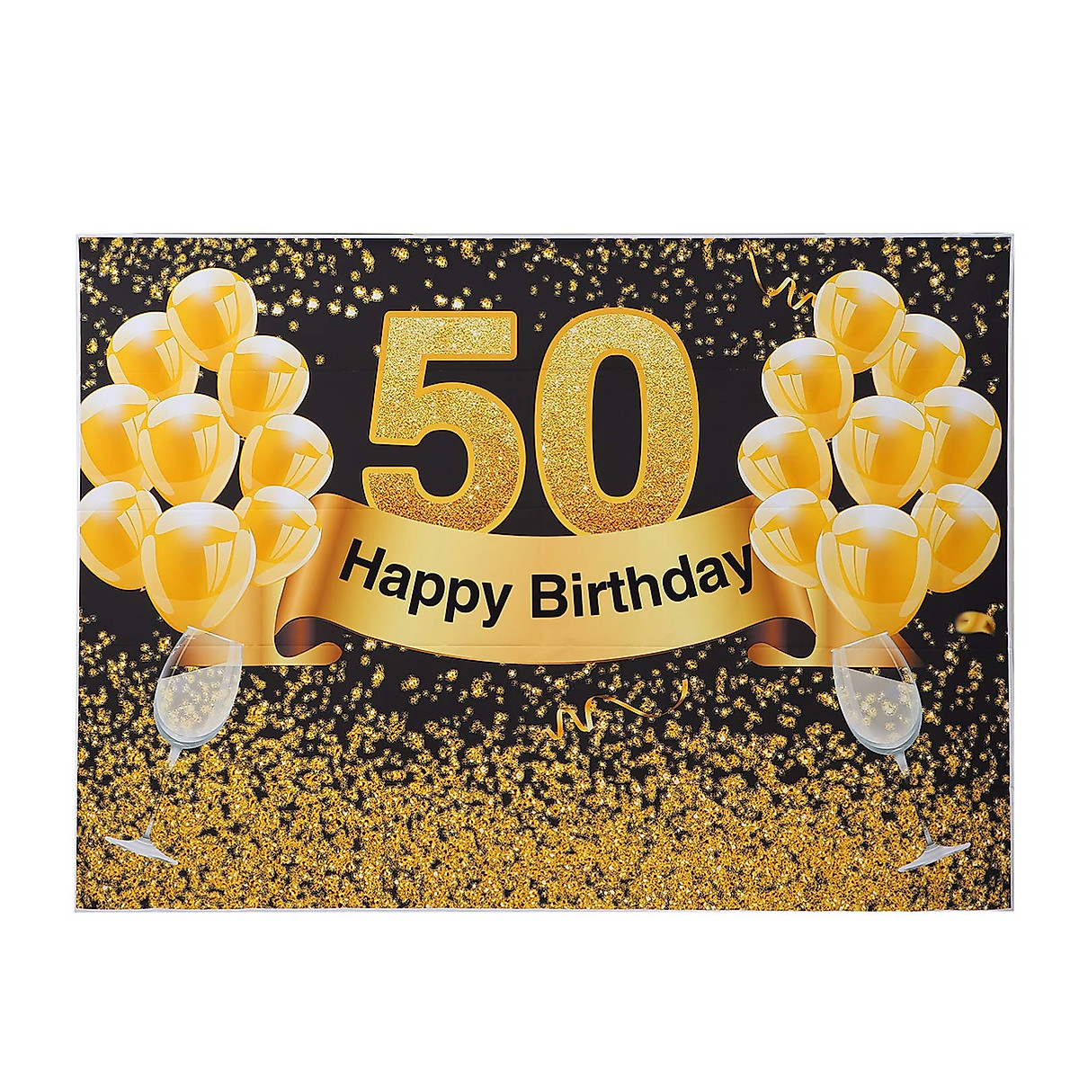 Amosfun 1pc 50 Years Old Background Cloth Merry Birthday Banner Decorative Birthday Backdrop Birthday Backdrop Cloth Happy Birthday Decor Happy Birthday Backdrop Decorative Items Vinyl