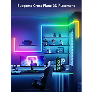 Govee RGBIC 3D Wall Light Glide, AI Sync Box with Monitor Backlight