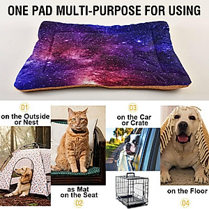 YETTASBIN Cgalaxy Crate Pet Bed, Portable Washable Dog Cat Mat, Soft Comfortable Pet Mattress with Non-Slip Bottom for Dogs Cats Sleeping, 36 x 24 Inch