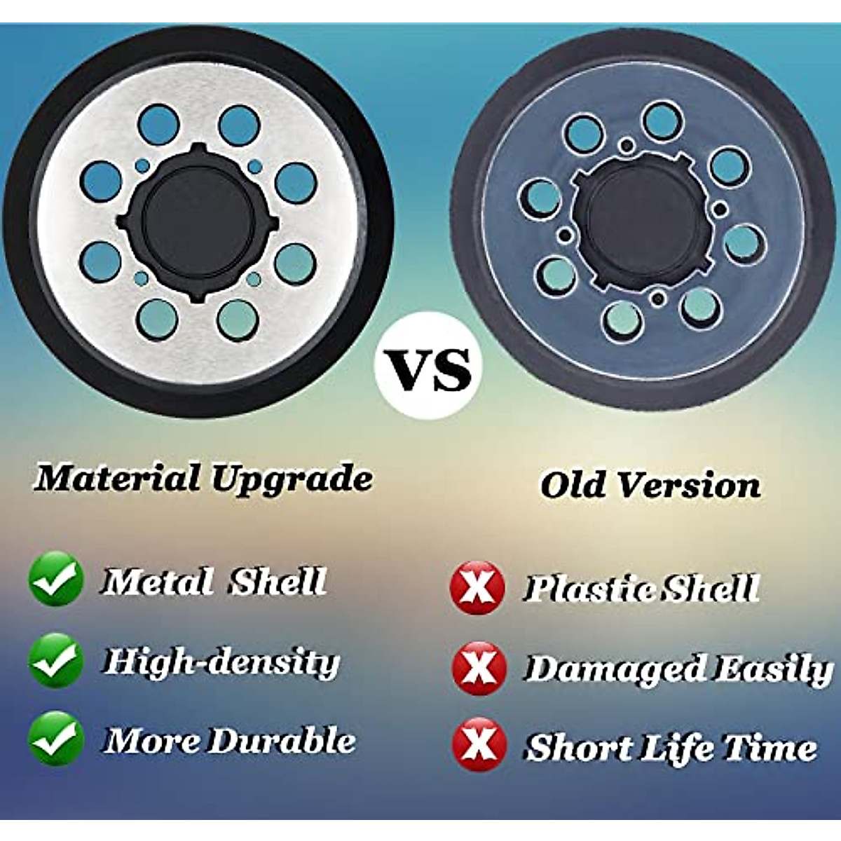 5 inch 8 Hole Hook & Loop Replacement Sander Backing Pad for DeWalt DWE64233, N329079, RSP54 - Metal Backing - Compatible with DWE6423/6423K, DWE6421/6421K, DWE6421-B2, DWE6421-B3, DWE6421-BR (1 Pack)