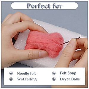 Wool Roving Yarn, 1.76oz Colored Natural Wool Roving,Wool Felting Supplies Pure Wool Chunky Yarn Wool for Needle Felting, Wet Felting, handcrafts and Spinning (Fuschia Pink)