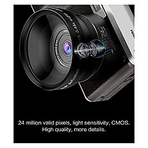 Camera Vlogging Camera, 4K Digital Camera for with WiFi 16X Digital Zoom 180 Degree Flip Screen Wide Angle Lens, Macro Lens Digital Camera