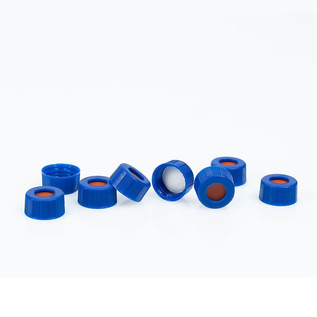 ALWSCI 9-425 HPLC Screw Thread Caps with Septa, White PTFE/Red Silicone Septa for 2ml ND9 Autosampler Vials, 100 pcs/pk