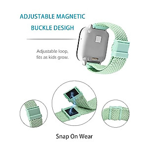 Khxriypha Nylon Braided Band for Gizmo Watch Band Replacement Compatible with Gizmo Watch 3 2 1/Gabb Watch 2 1/SyncUP Kids Watch,Adjustable Braided Elastic Sport Loop Watch Bands for Boys and Girls