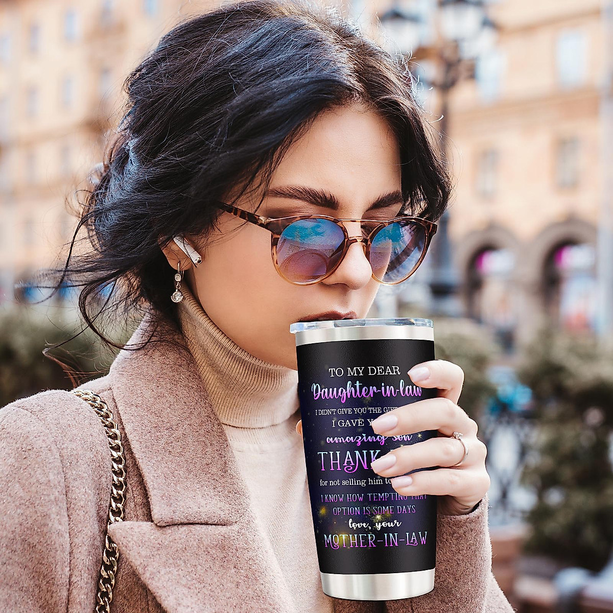 Daughter in Law Gifts, Best Daughter in Law Birthday Gifts, to My Daughter in Law Gifts Ideas, Gifts for Daughter in Law Coffee Tumbler Mug 20oz(1 PC)