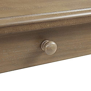 MARTHA STEWART Tabitha Solid Wood Writing Table with Metal Glides Drawer for Storage Living Room Furniture, Home Office Small Computer Desk, Turned Legs, 47.5" W x 23" D x 29" H, Natural