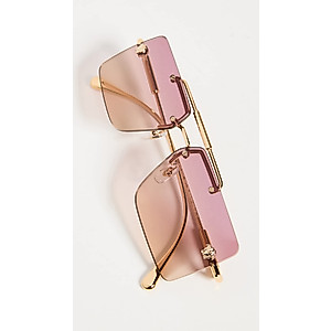 Versace Women's Medusa Rimless Sunglasses, Gold/Clear Orange Fuchsia, One Size