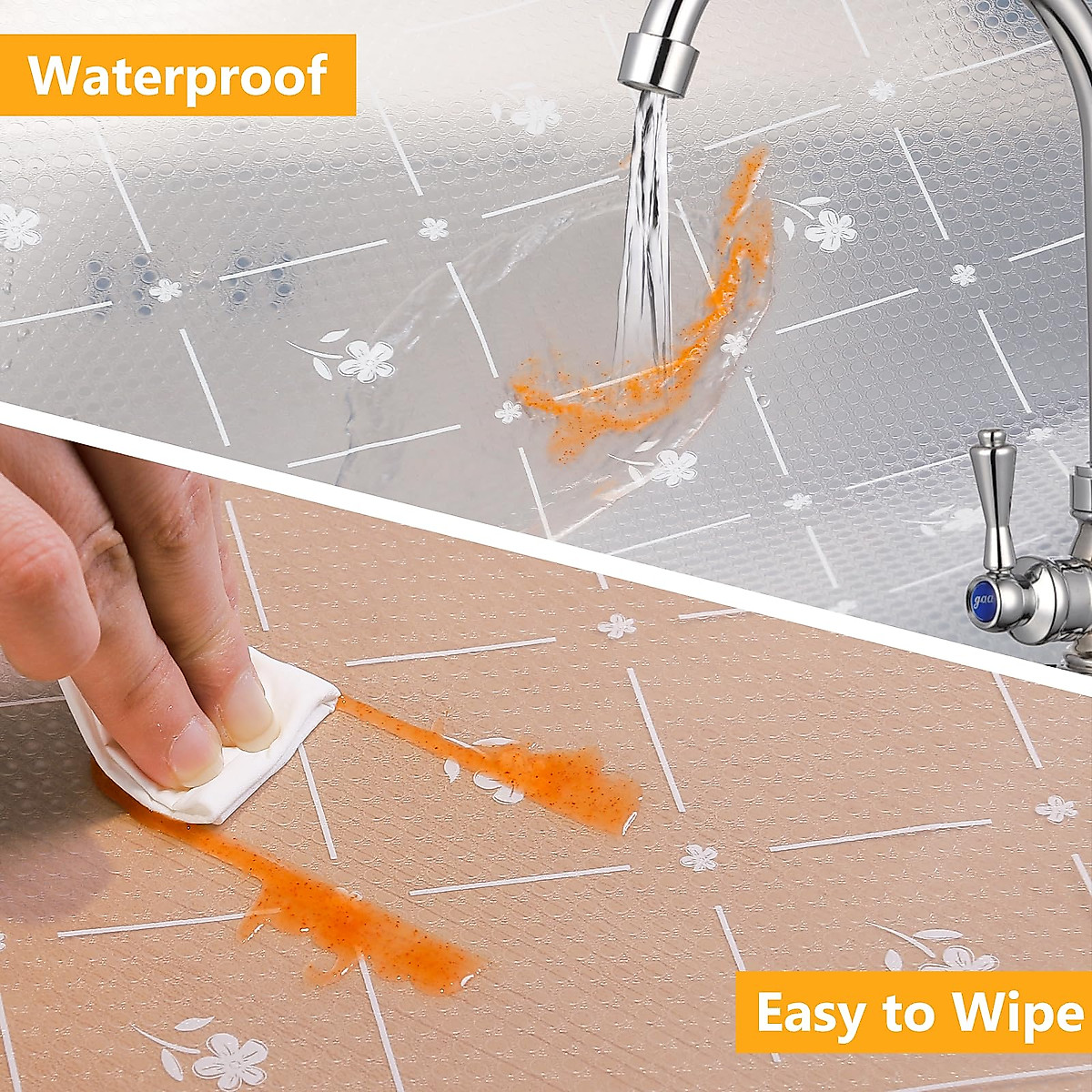 INNOLITES Shelf Liner, Non-Slip Shelf Liners for Kitchen Cabinets, Waterproof Non-Adhesive Kitchen Drawer Liner, Durable EVA Cabinet Liners for Shelves, Refrigerator, Cupboard, Storage