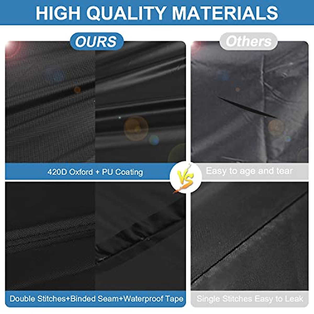 VANSHEIM Patio Table Covers for Outdoor Furniture Cover Waterproof Set Patio Furniture Covers Round Table and Chairs Set Outside Table Cover Waterproof Windproof Heavy Duty Oxford Fabric Ø74.8"x31.5"