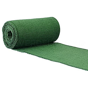 CleverDelights 6" Green Burlap Roll - Finished Edges - 10 Yards - Jute Burlap Fabric