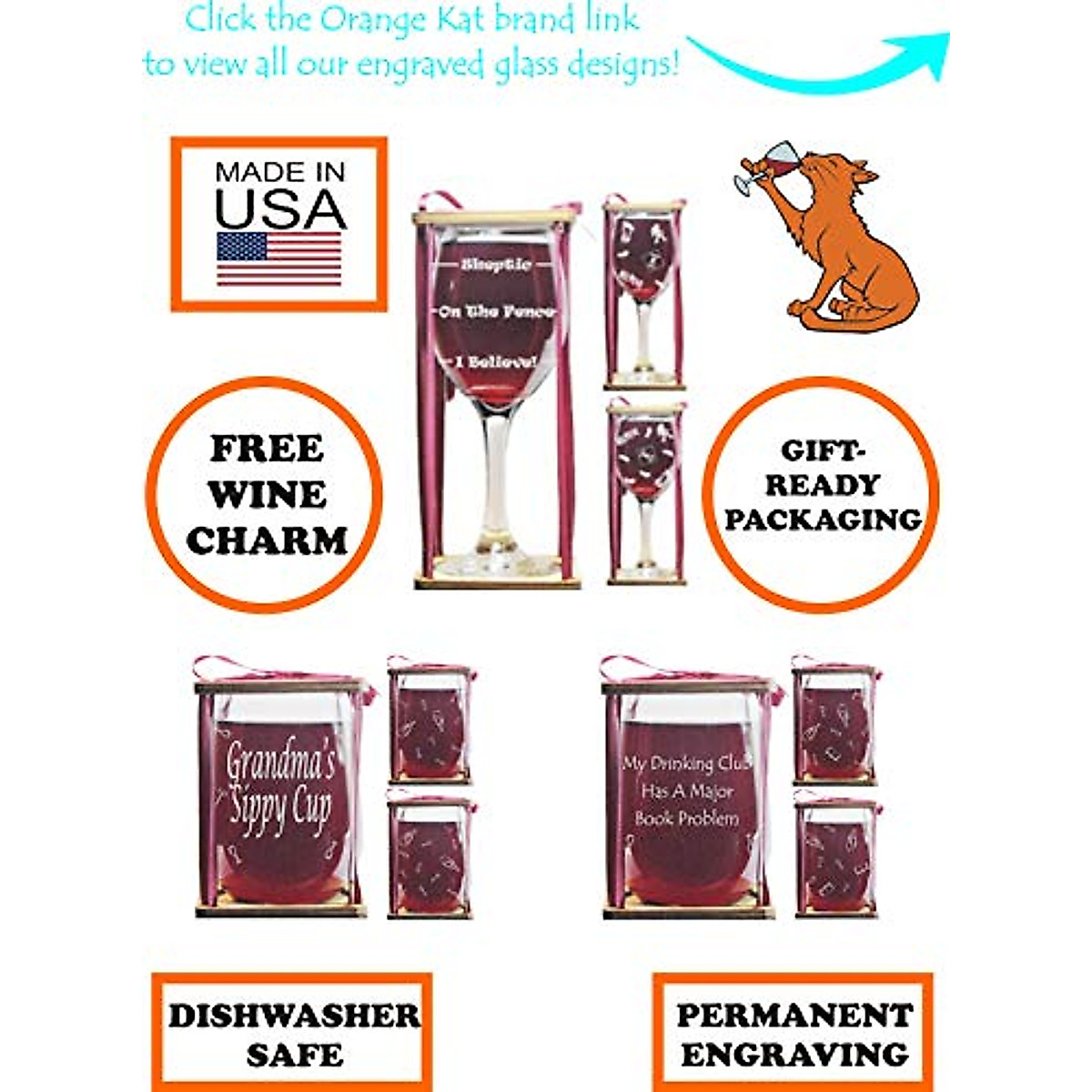 I Solemnly Swear That I Am Up To No Good AND Mischief Managed Stemmed Wine Glass Two Glass set with Charms and Presentation Packaging