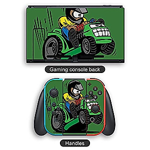 Cartoon Riding Lawnmower Tractor The skin of the switch controller-the whole body PVC sticker decal covers the skin of the switch controller-the delicate matte texture restores the feeling of bare met