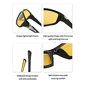 FEISEDY Classic Men Polarized Sports Sunglasses Night Driving Yellow Lenses Cycling Fishing Driving Glasses B2674