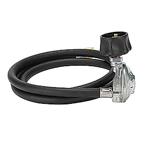 IGT 5 feet Gas Regulator | Propane Regulator (70000 BTU) for Barbecue Grill, Camping Stove, Patio Heater, Fish Cooker & Other Small Gas Appliances, LPG, QCC-1, 5 ft Hose / 60 inches