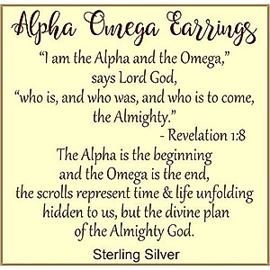 Alpha and Omega Sterling Silver earrings - Gift Boxed with Story Card - Handcrafted in USA (Shipped by Artist Studio)
