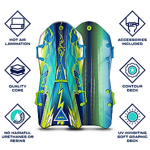 Artikfun Premium Recreational Winter Foam Snow Sled | Tow Rope and Handles | Sized for Youth and Adults | Contoured Deck Design | 50in-127cm Design Length |