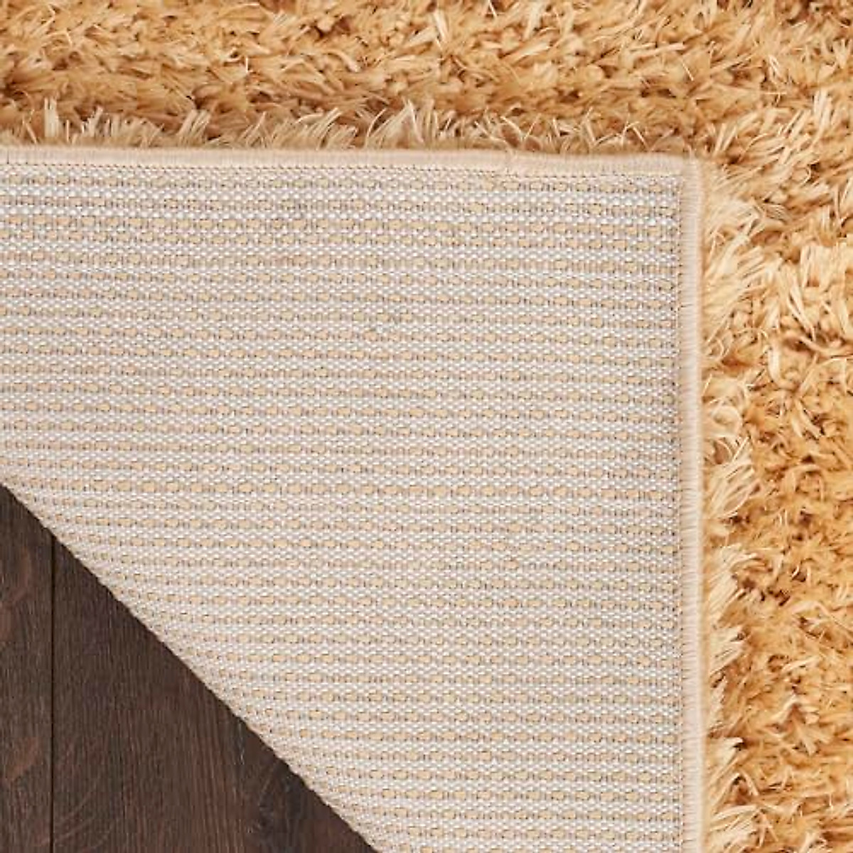 Nourison Lush Shag Modern & Contemporary Gold 7'10" x 9'10" Area -Rug, Easy -Cleaning, Non Shedding, Bed Room, Living Room, Dining Room, Kitchen (8x10)" }