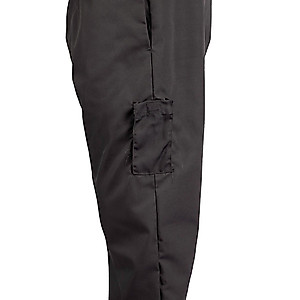 KNG Black Baggy Cargo Chef Pants for Men and Women – Drawstring Waist L