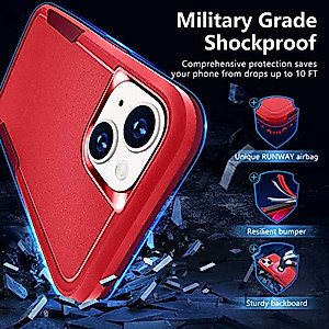 NINDOO Designed for iPhone 13 Mini Case [Shockproof Protective Hard Back] [Military Grade Drop Tested] [Dust-Proof and Anti-Fingerprint],Protection Phone Case for iPhone 13 Mini 5.4 inch. (Red)…