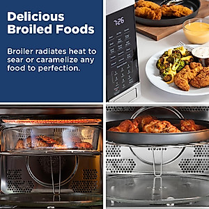 GE 3-in-1 Countertop Microwave Oven | Complete With Air Fryer, Broiler & Convection Mode | 1.0 Cubic Feet Capacity, 1,050 Watts | Kitchen Essentials for the Countertop or Dorm Room | Stainless Steel