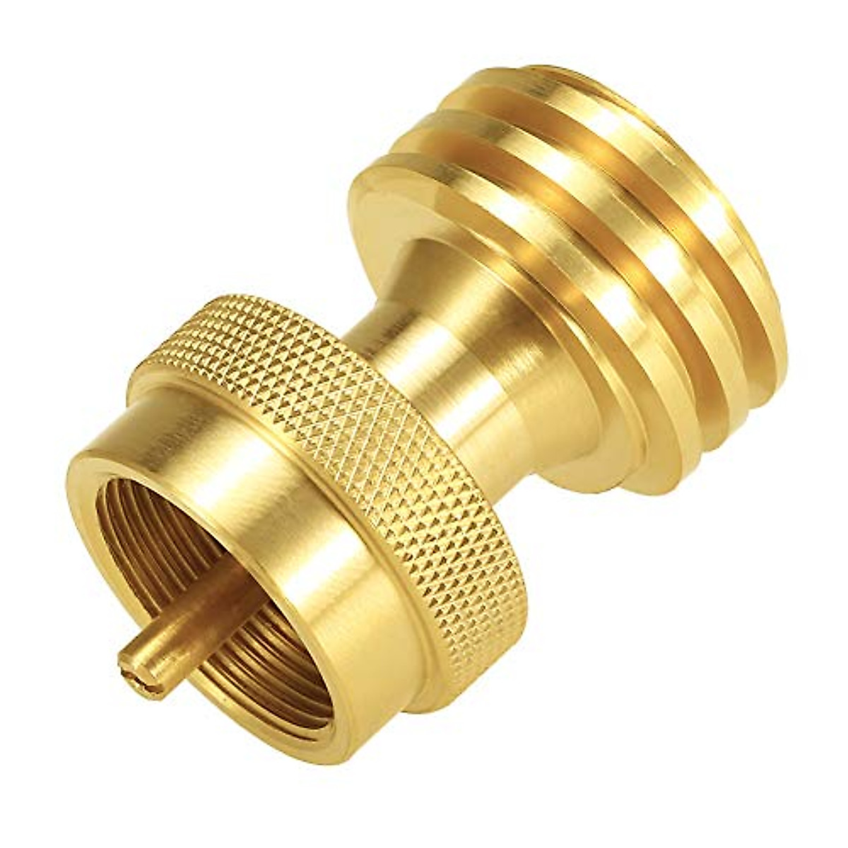 Joywayus Solid Brass Saver Adapter 1 LB Round Propane Adapter Converter Universal Small Bottle for Gas Grill and Propane Tree - 1''-20 Male Throwaway Cylinder Thread