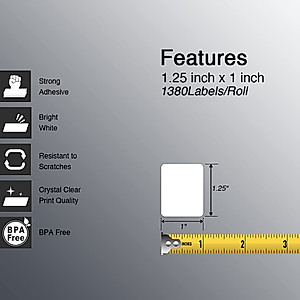 BETCKEY - 1.25" x 1" (32 mm x 25 mm) UPC Barcode & Address Labels Compatible with Zebra & More Label Printer,Premium Adhesive & Perforated [6 Rolls, 8280 Labels]
