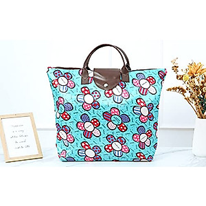 Foldable Collapsible Shopping Cart Trolley Bag with Wheels - Reusable Grocery Bags for Travel (B0B7BGLBGT)